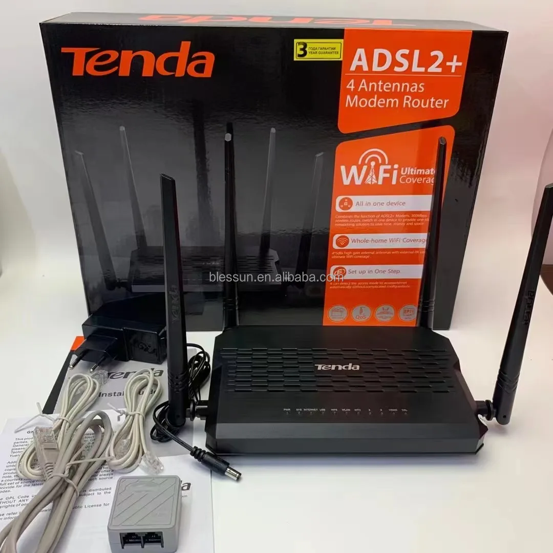 Tenda D305 Wifi Wireless 300M N ADSL 2+ Modem Routers ADSL 300mbps