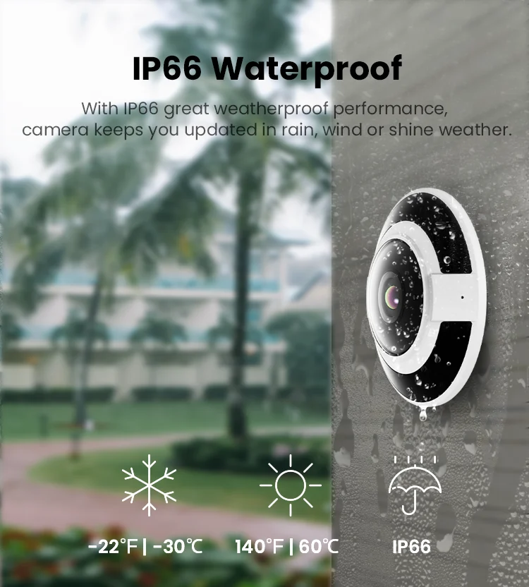 Veezoom 12MP Fish Eye Camera - 360 Panoramic Security View