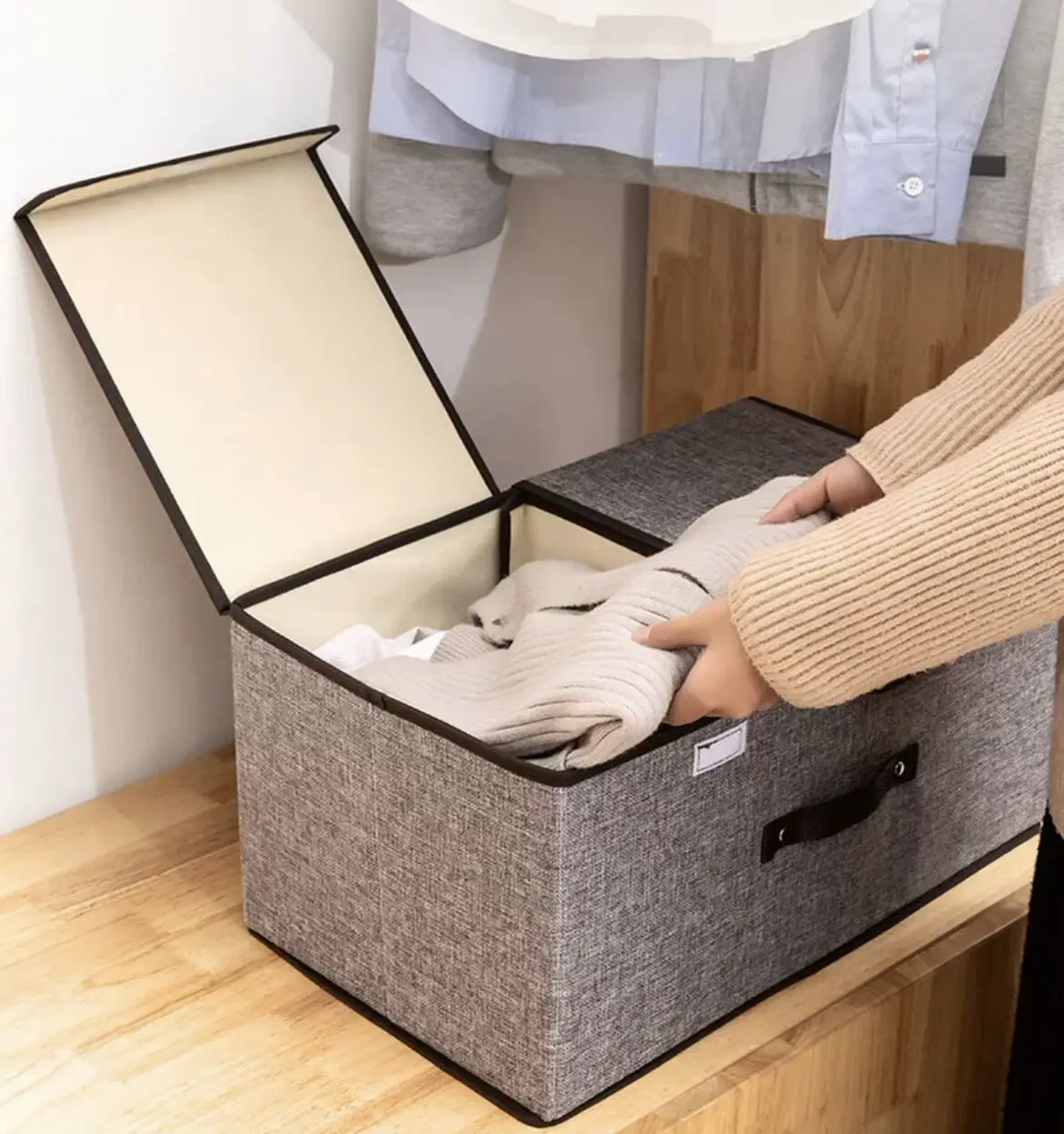 Collapsible Fabric Storage Box Large Cube Storage Boxes with Lids ...