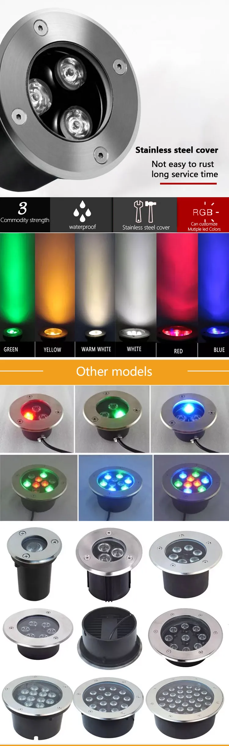 IP67 3W Recessed Landscape Outdoor Waterproof Floor Light