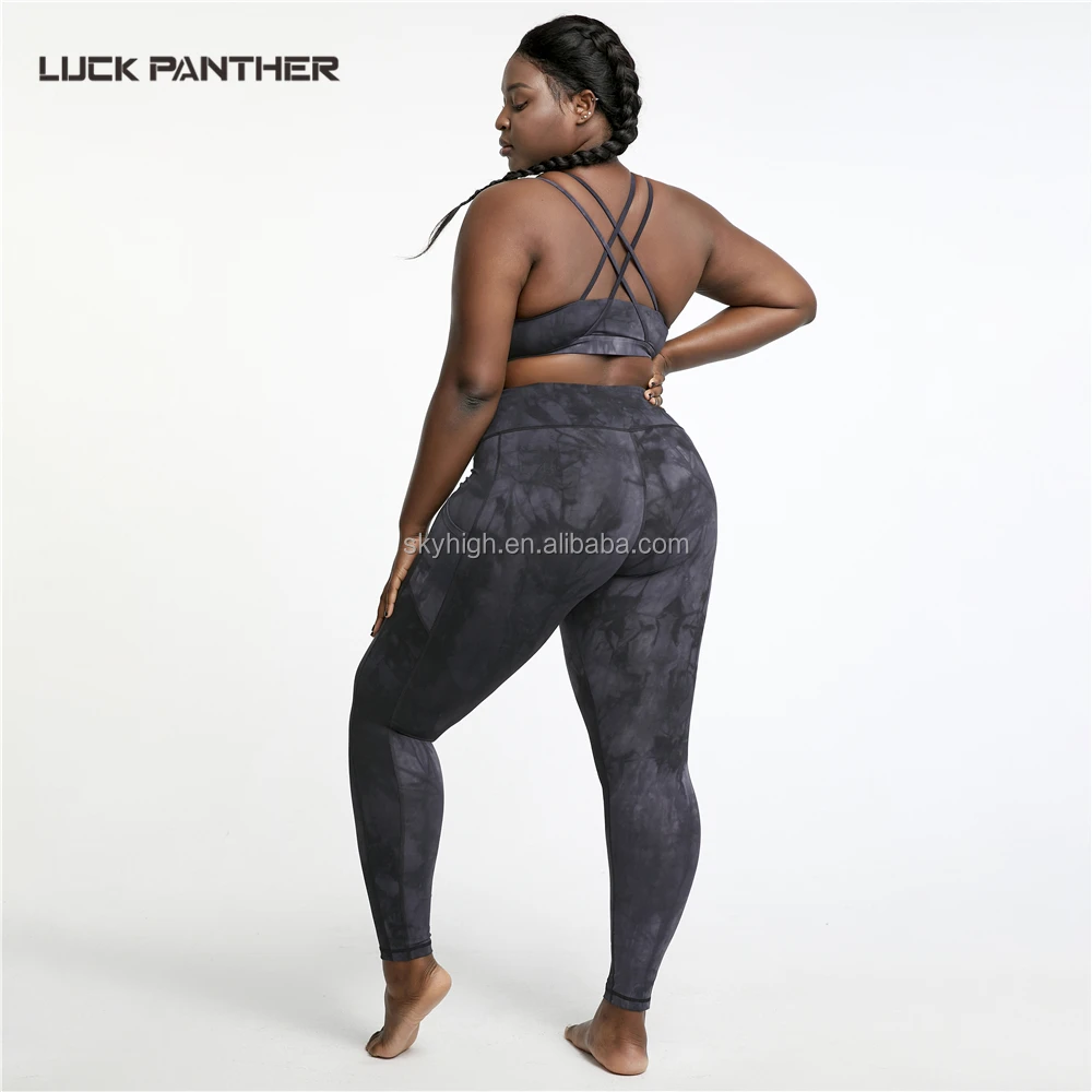 2022 New Plus Size Butt Lift Tie Dye Yoga Sets Women 2 Piece Sports ...