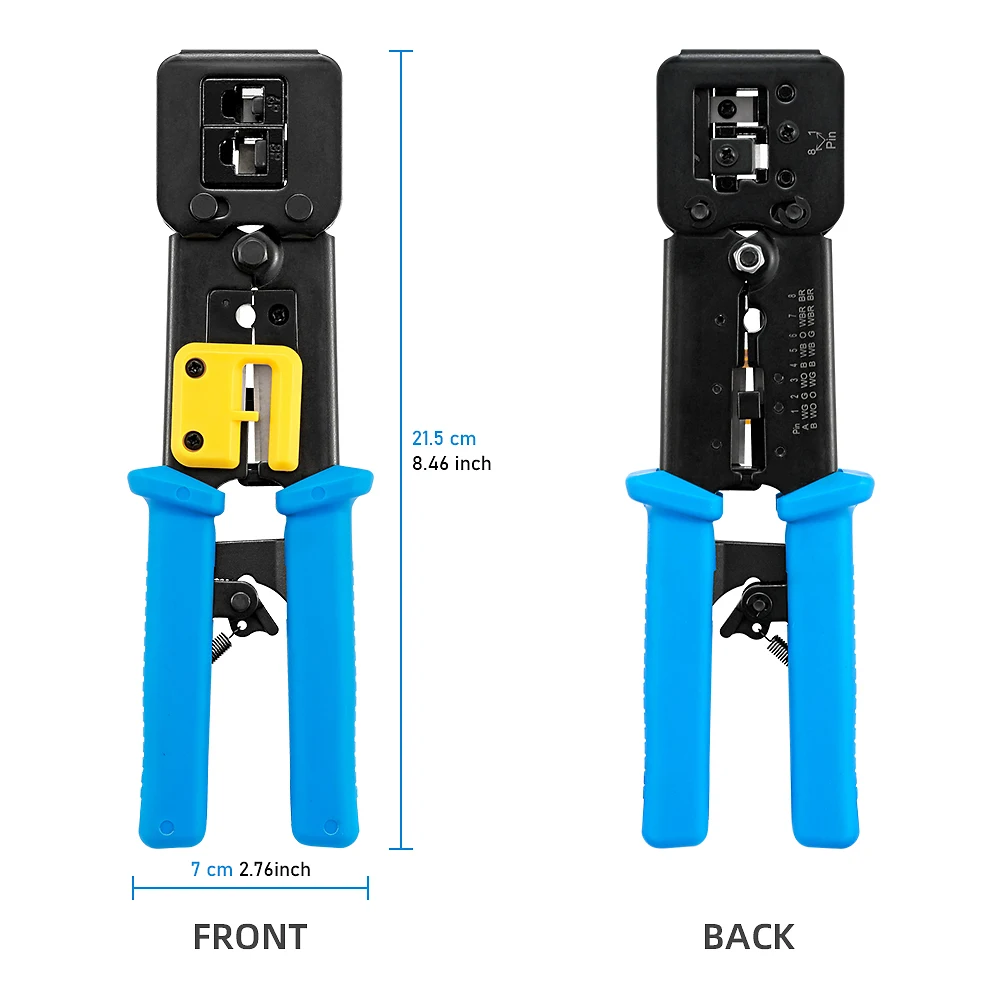 RJ11 RJ45 Pass through Connector Crimping Plier - UTP/STP