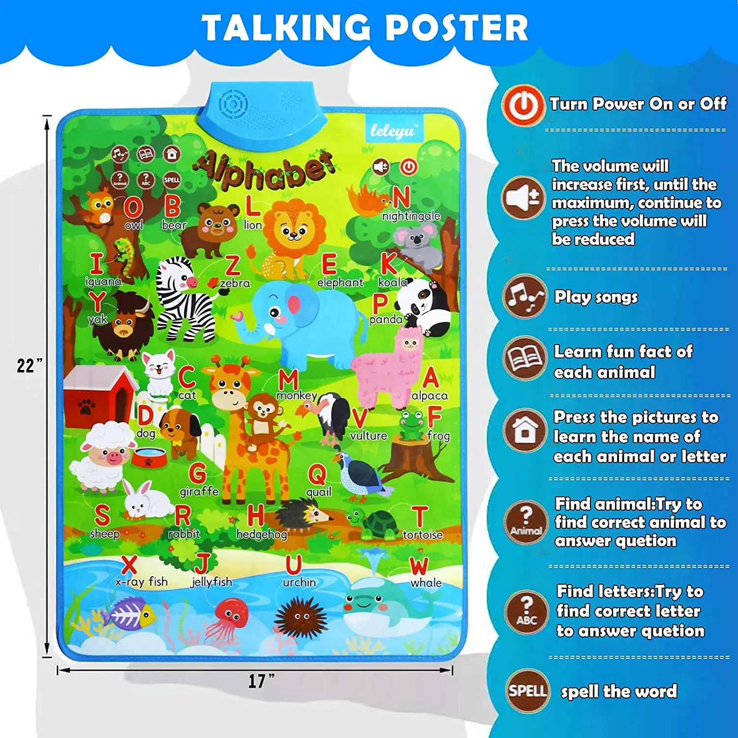 Multi-language Talking Poster Abc Alphabet Numbers Songs Kids ...