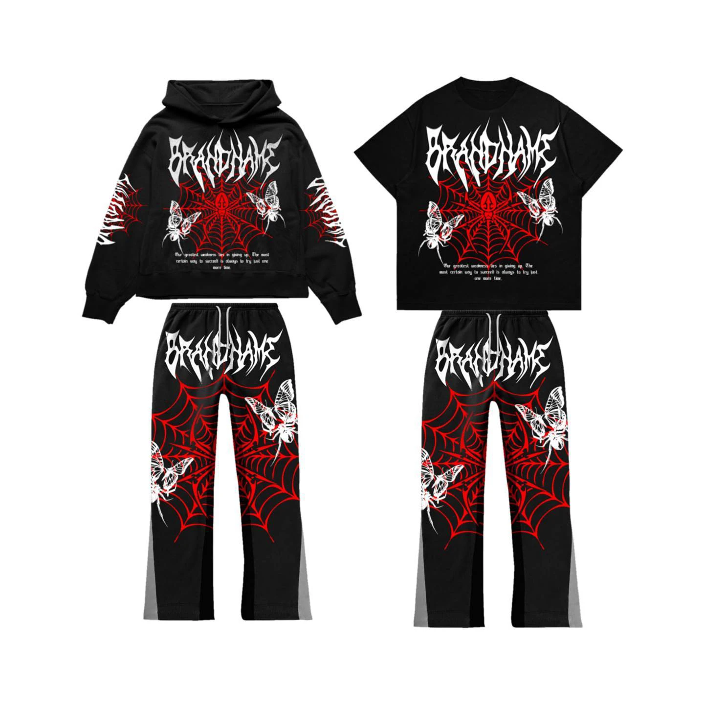 Custom Men's Heavyweight Distressed Embroidery Sweatsuit Set Sun Faded ...