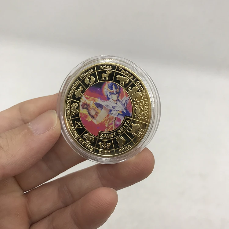 Custom Made 5 Types Japanese Anime Saint Seiya Metal Gold Coin