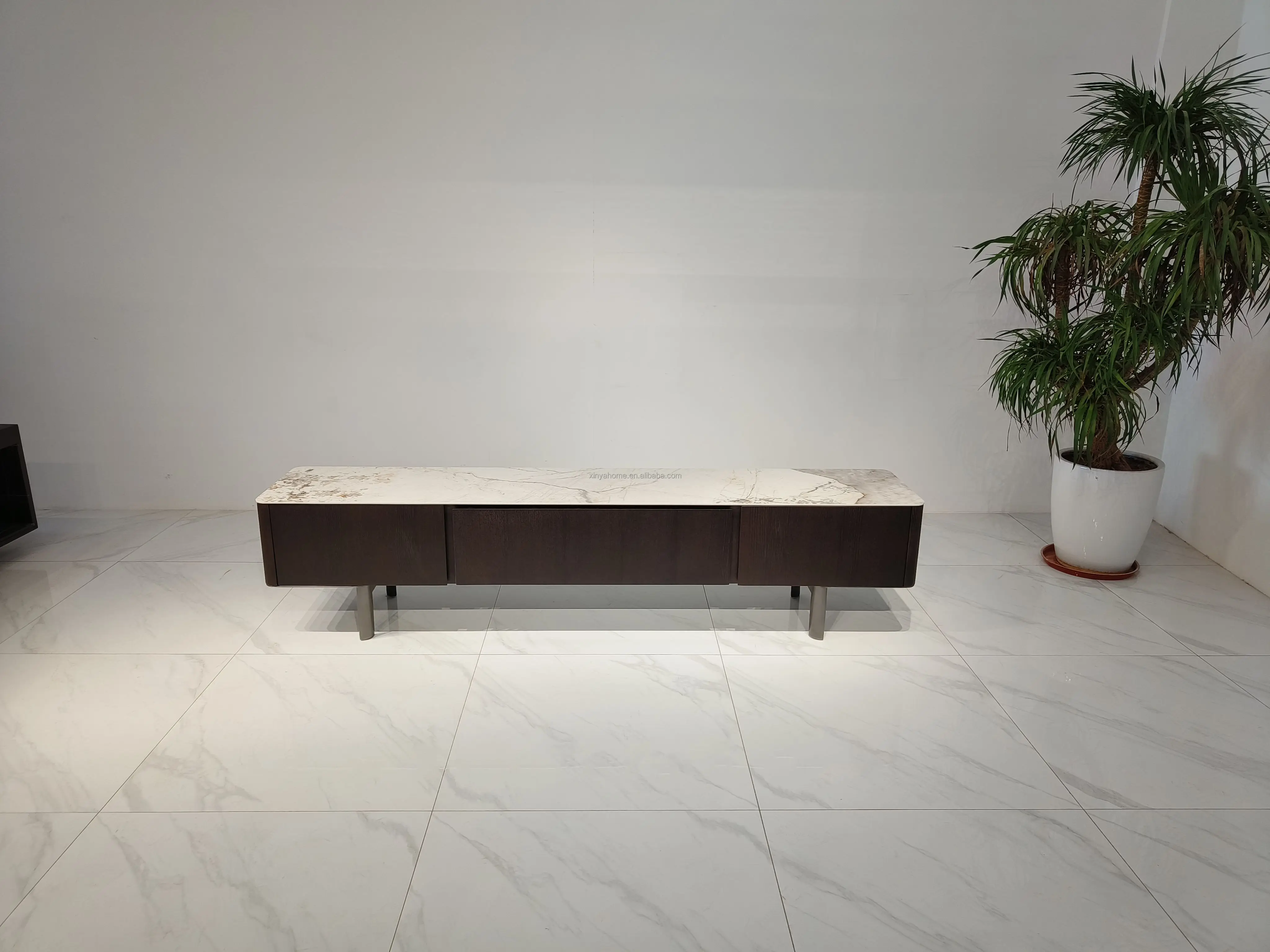 Modern Luxury Ceramic TV Stand Home Furniture Coffee Table Set TV Unit ...