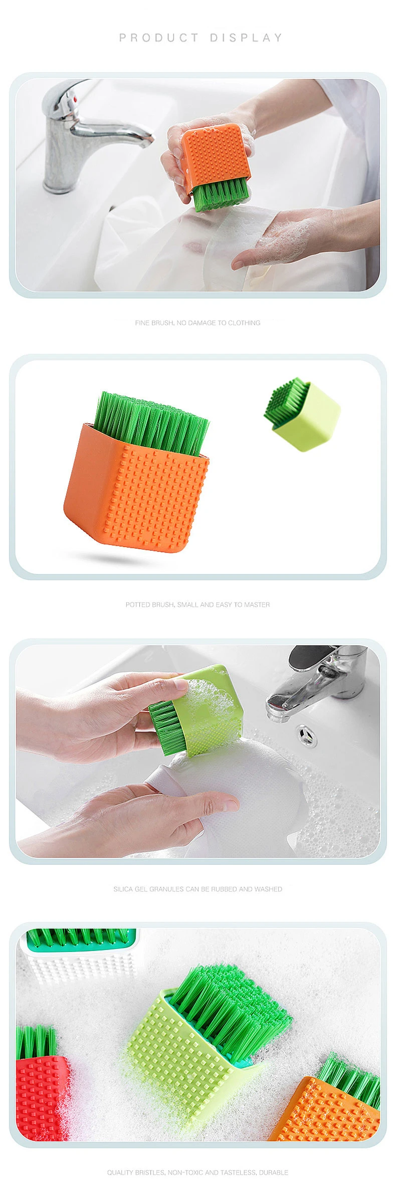 Creative Potted Dual-use Silicone Cleaning Brush Soft Bristle Shoes ...