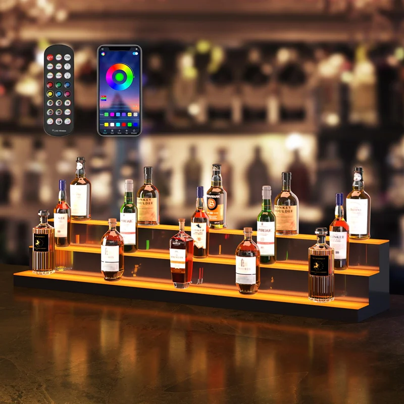 Custom Led Bottle Presenter Sign Display Remote Control Adjustable Led ...