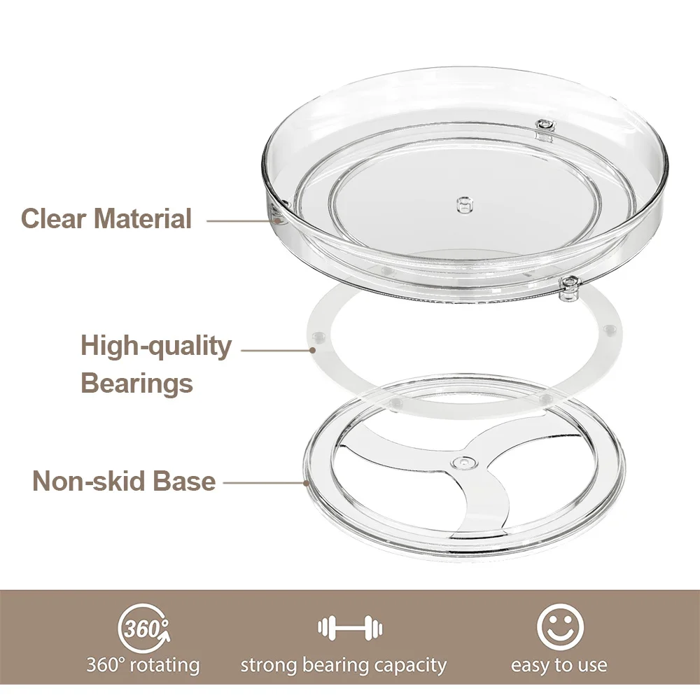 Lazy Susan Rotating Turntable Organizer Set 4pc,4 Pack Susan Turntable ...
