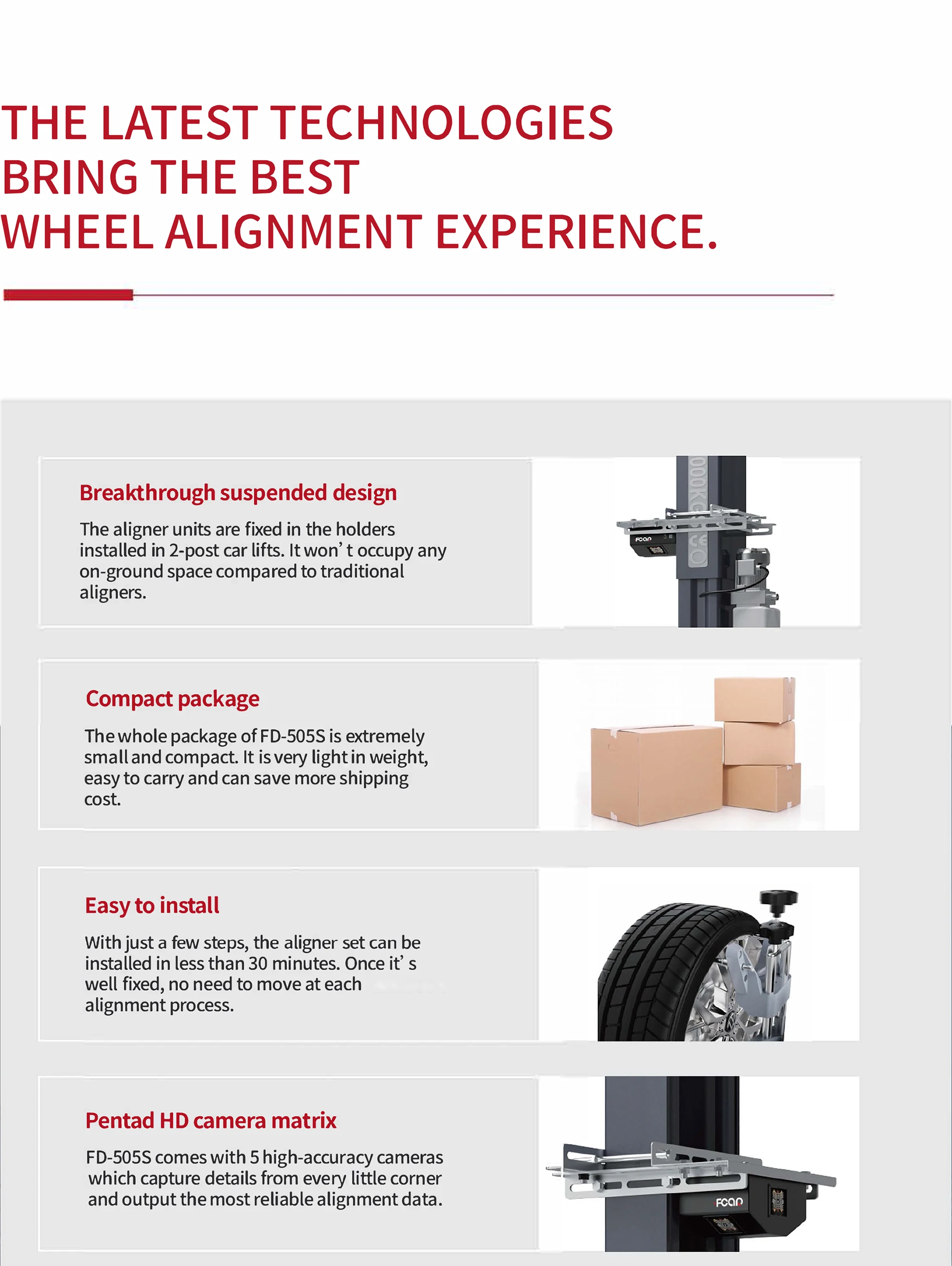 Fcar FD-505S 5D Automatic Wheel Alignment Machine for All Cars OEM