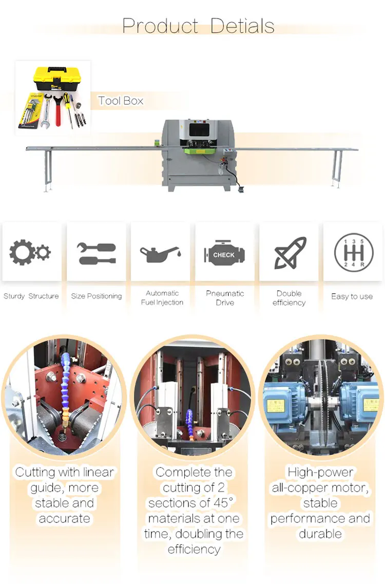 Linear Guide Type Cutting Machine 45 Degree Double Blade Precise Cnc ...