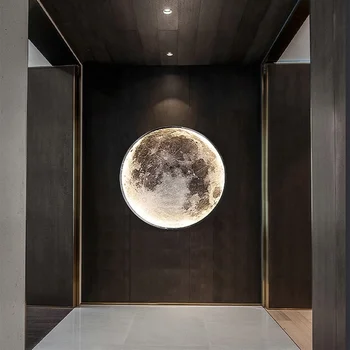 Minimalist Led Moon Wall Lamp 10inch 15w Cct Dimmable Night Light ...