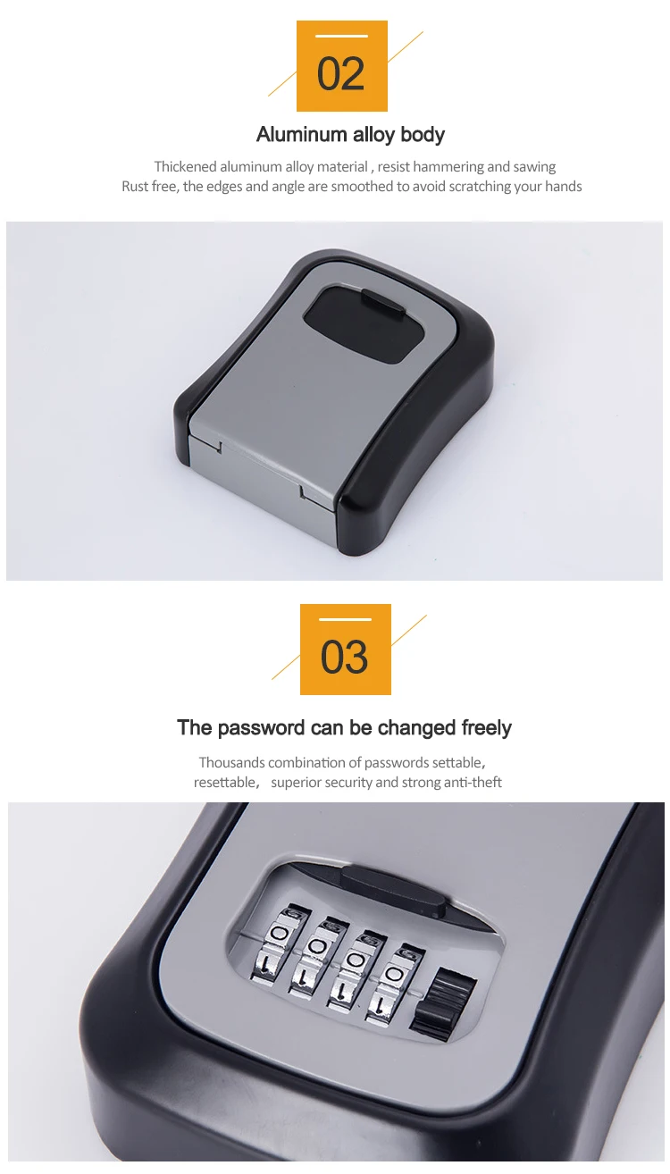 Morgie Smart Key Lock Safes Box Storage Wall Mounted 4 Digit ...