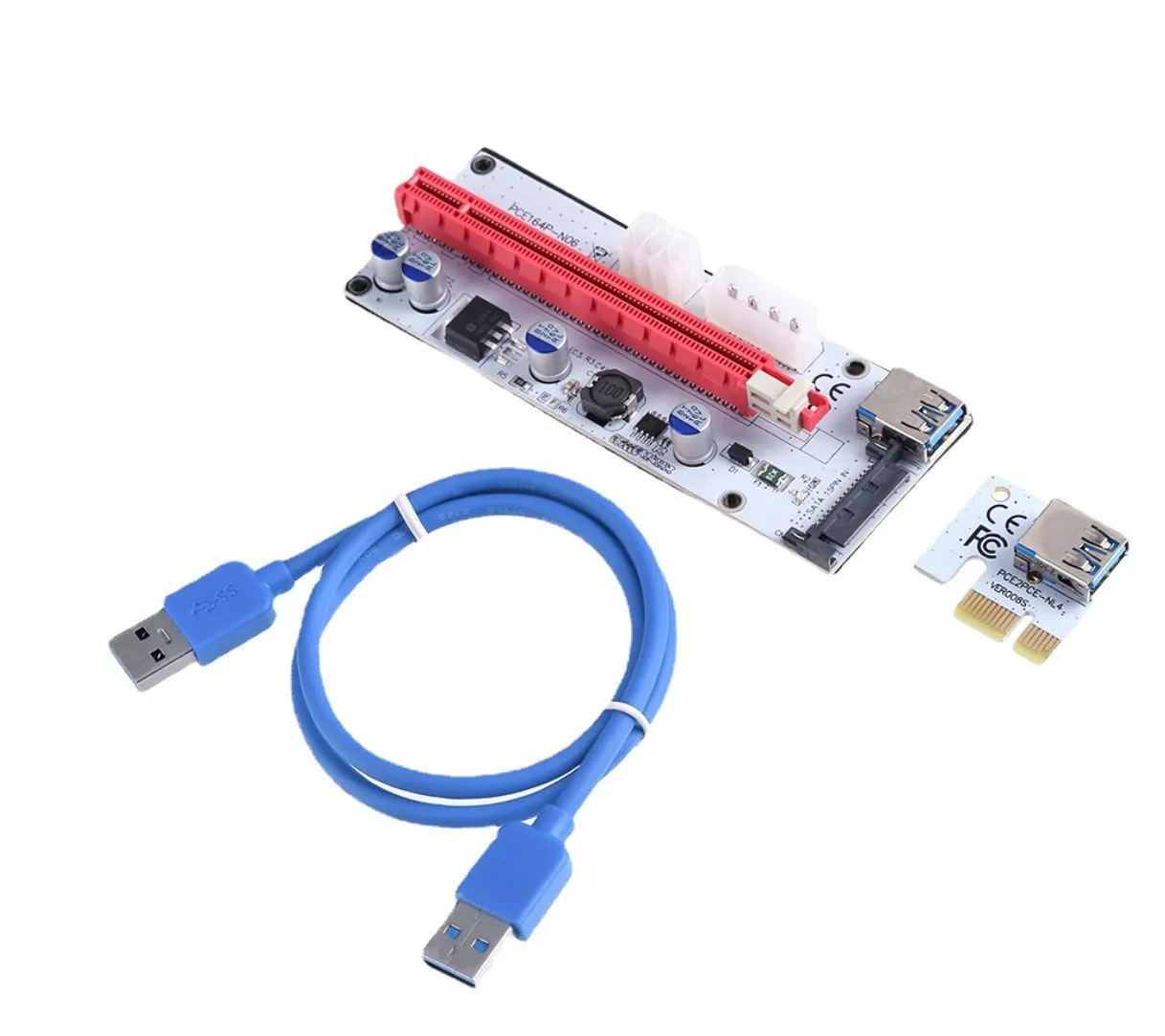 Pci-e Express Riser 6pin 1x To 16x Card Extender Usb 3.0 Pcie Power ...