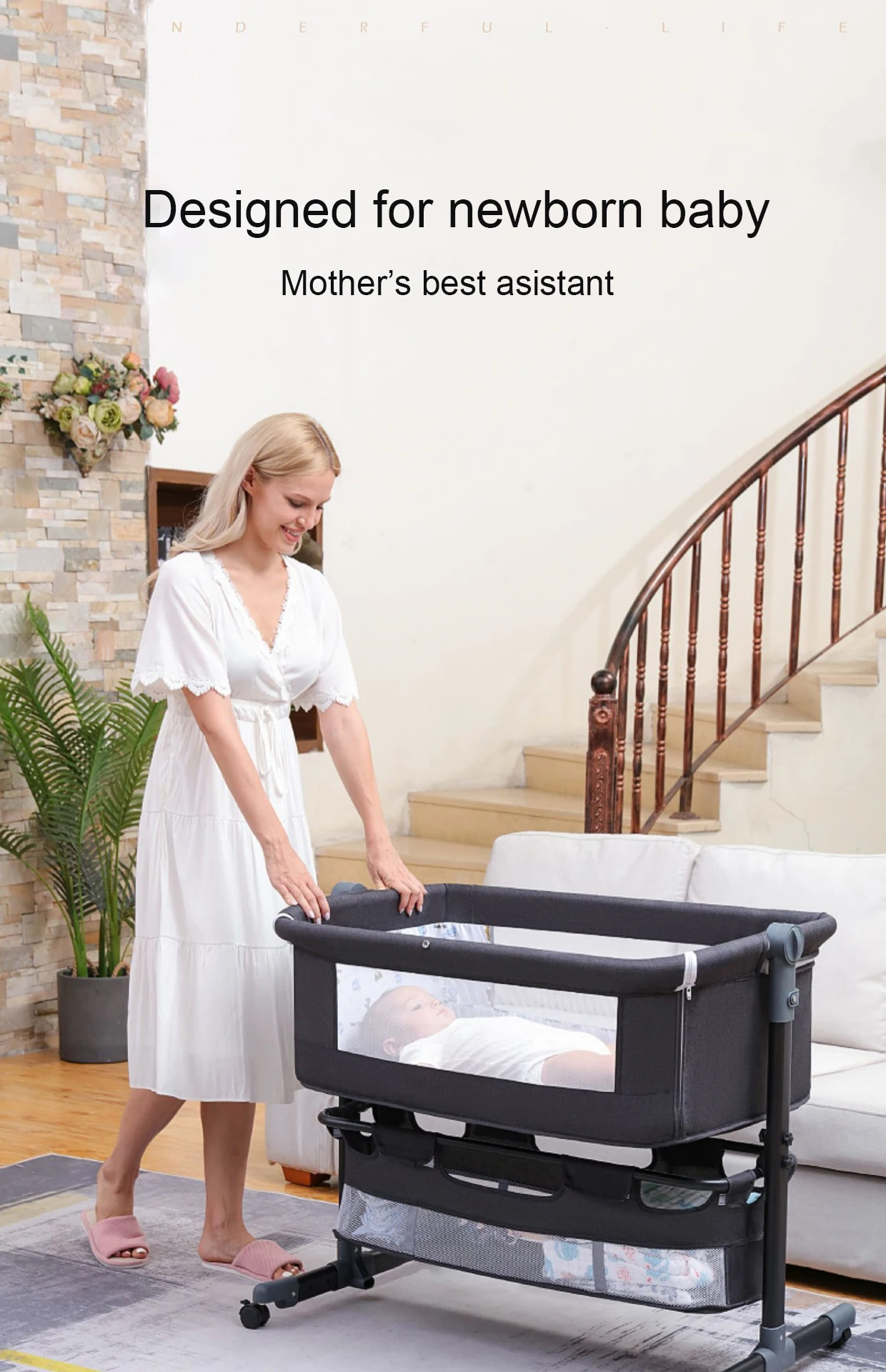 Wholesale High Quality Newborn Bedside Crib - Safe & Comfortable