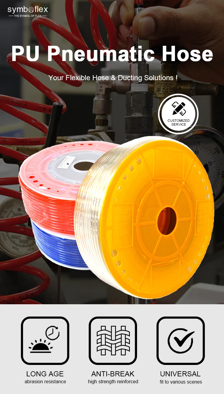 Highly Flexible Polyurethane Pneumatic Air Hose Pneumatic Tubing ...