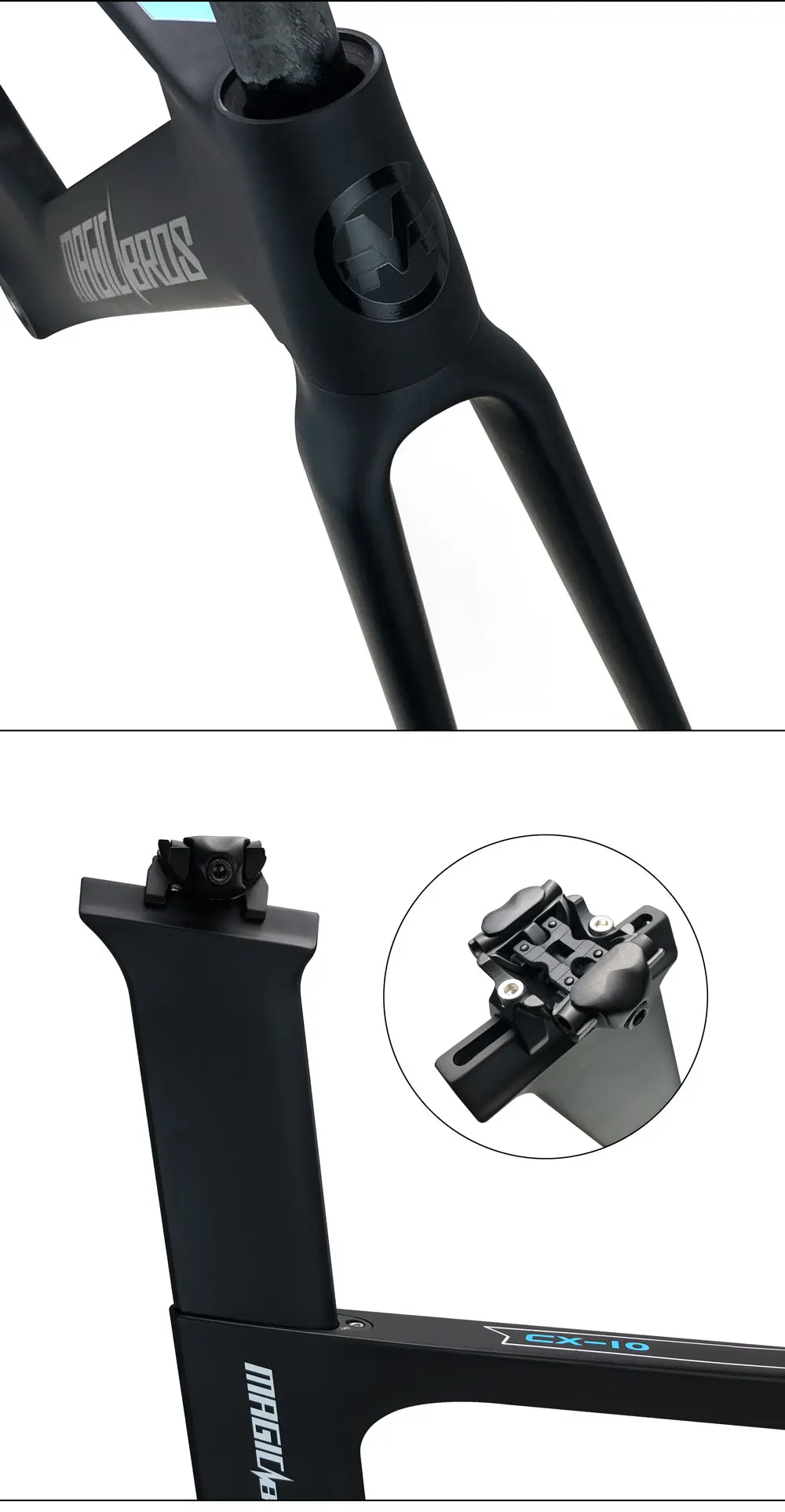MAGICBROS CX-10 Carbon Fixie Road Bicycle Gear Bike Frame Set 700C