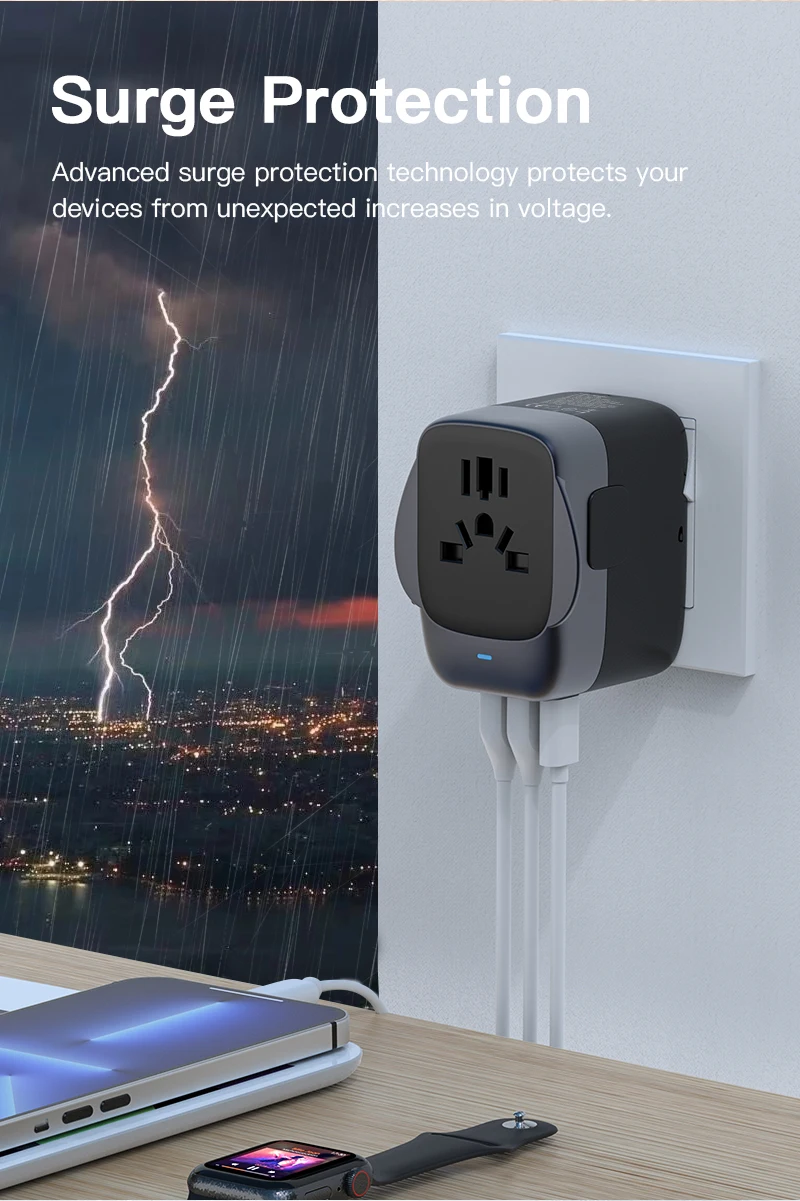 Universal Travel Plug Adapter Fast Charging Fast Charger Type C Power ...