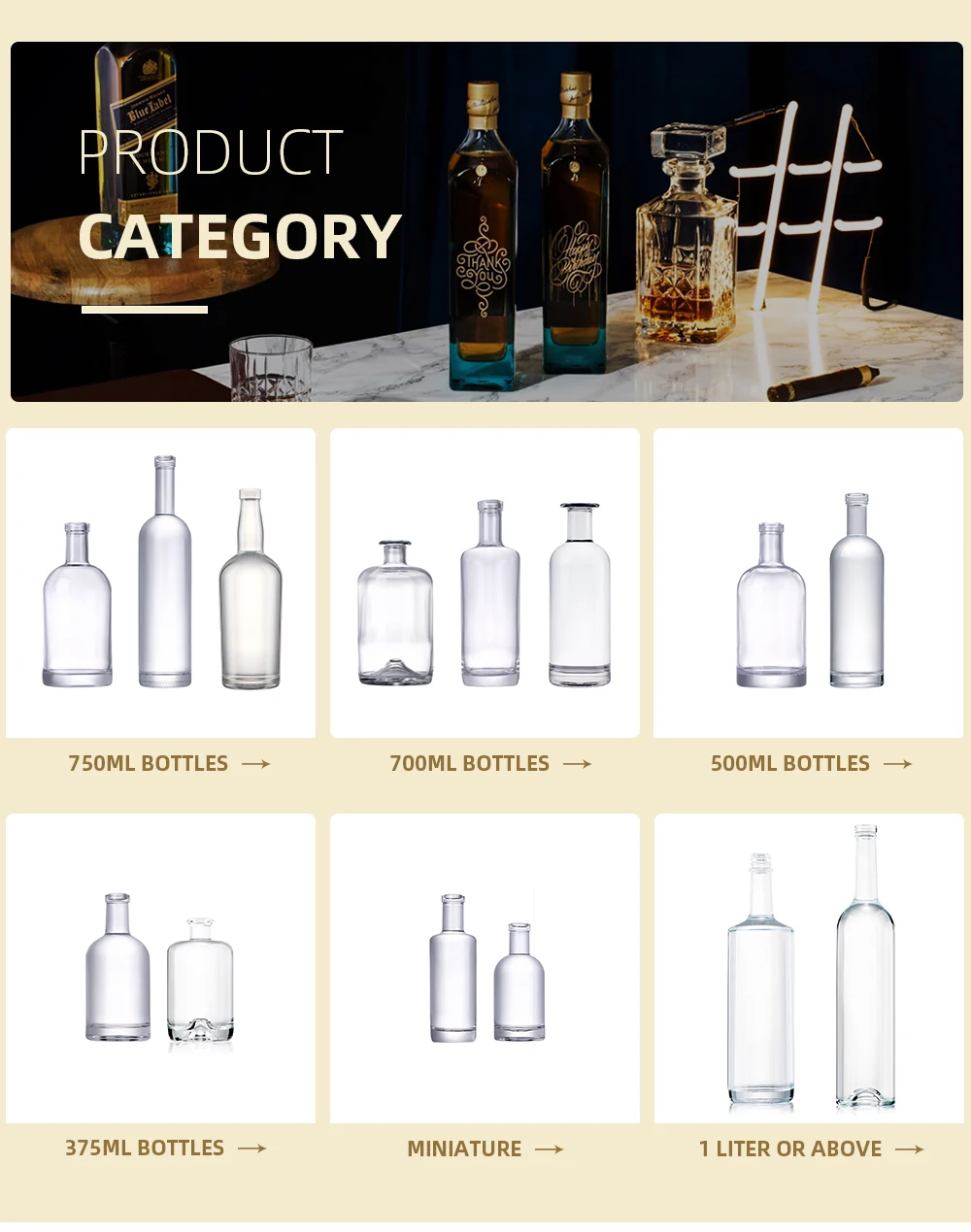 Bespoke Empty Luxury Premium Vodka Brandy Whiskey Gin Tequila Rum ...