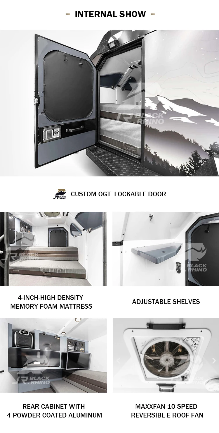Mini Caravan Trailers - Teardrop Camper Trailer OTR JR Black Rhino