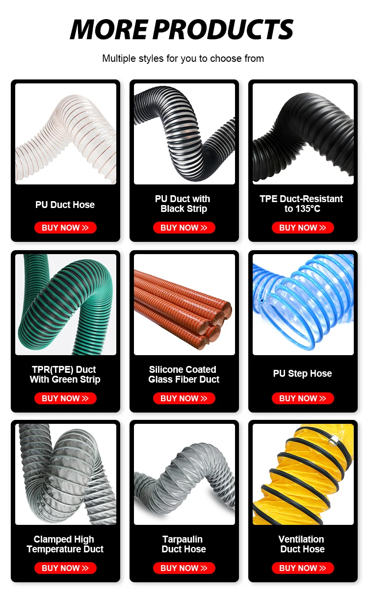 Industrial Flexible Transparent Pvc Air Ducting Transparent Clear Steel ...