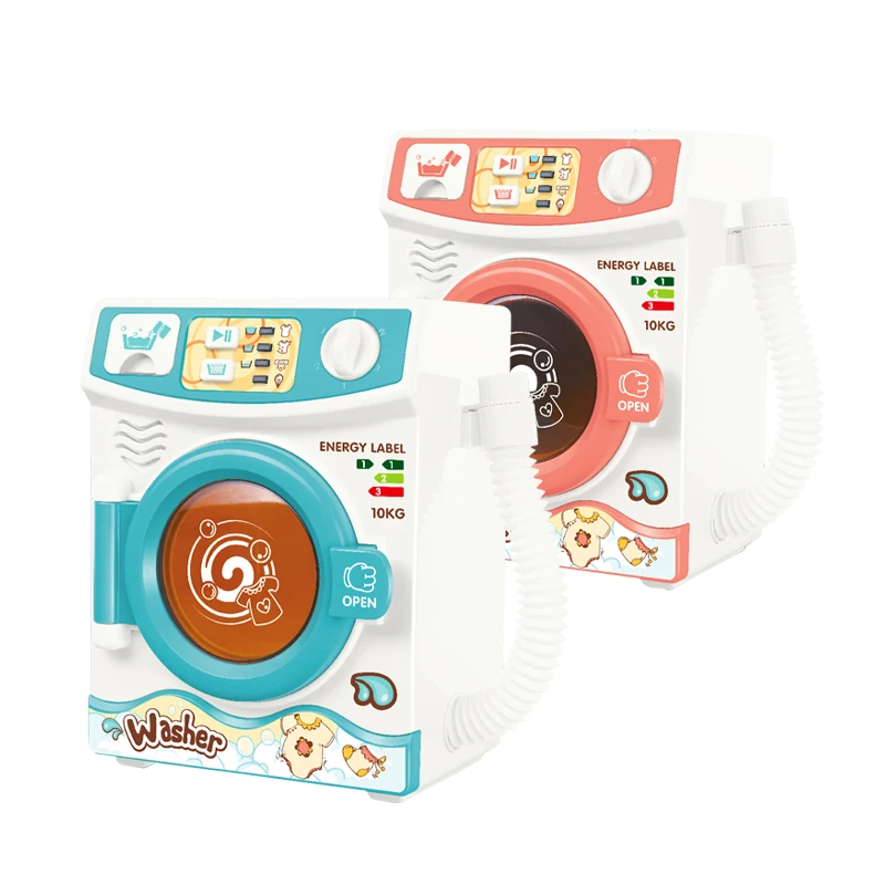 Blue pink Toy Pretend Play Washing Machine Home Appliances Toys for ...