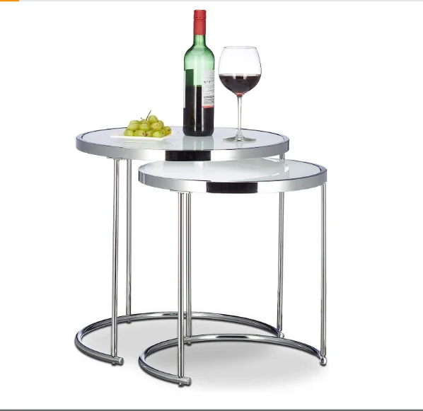 Round Nesting Chrome Side Table For Living Room Bedroom - Buy Nesting ...