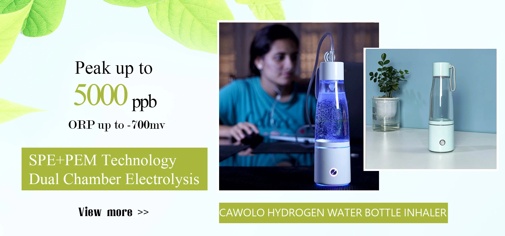 5000 Ppb Hydrogen Water Bottle With Spe Pem Technology Molecular ...