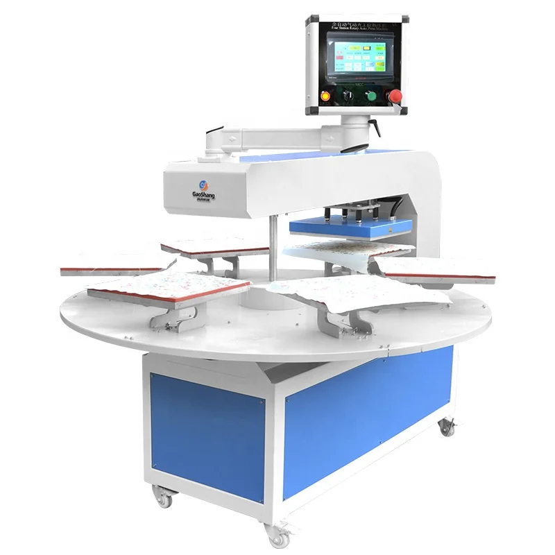 16" X 24" Six Station Carousel Rotation Pneumatic Heat Press Machine ...