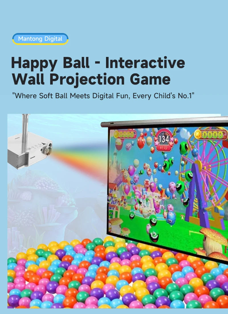 Indoor 3d Projector Interactive Game Ball Hitting Interactive Wall Game ...