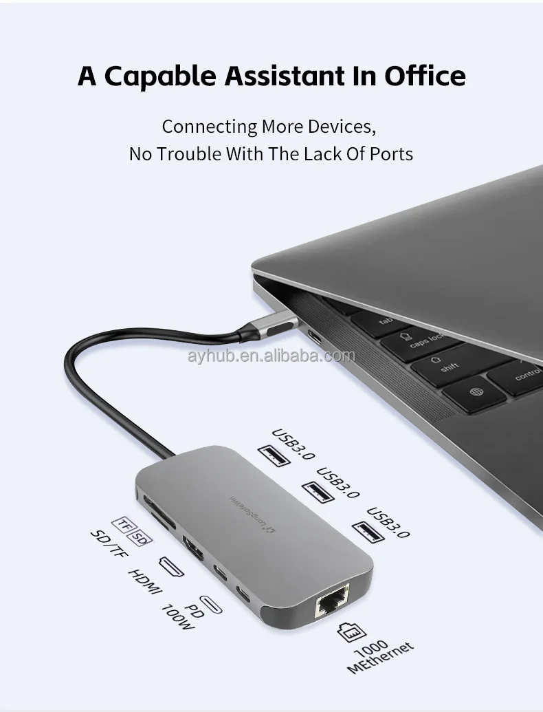 9 In 1 Ethernet Port Pd Usb 3.0 Port Type C To Usb Hub - Buy Ethernet ...