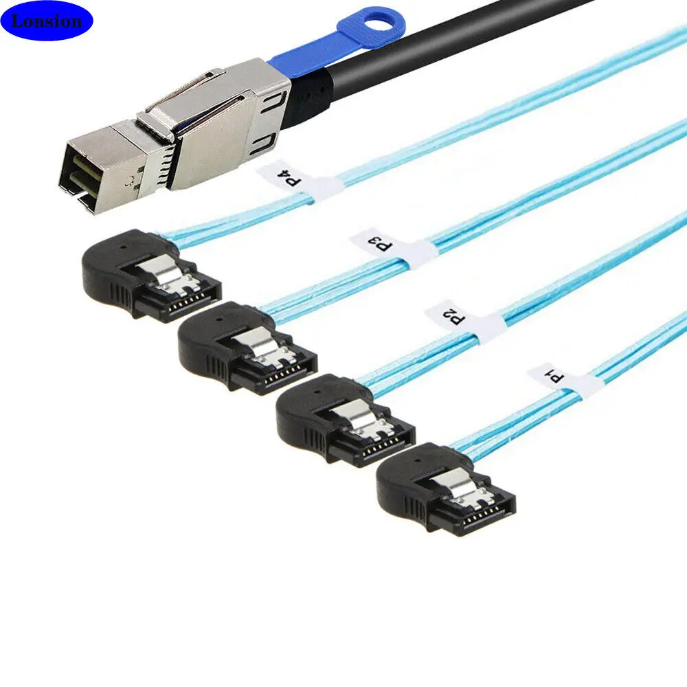 Mini SAS HD SFF-8644 to 4 Ports SATA 7P Female Server Hard Drive ...