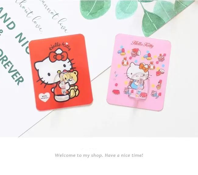 ANA Hook Hello Kitty Wall Mounted Reusable Adhesive Traceless Hook Cute ...
