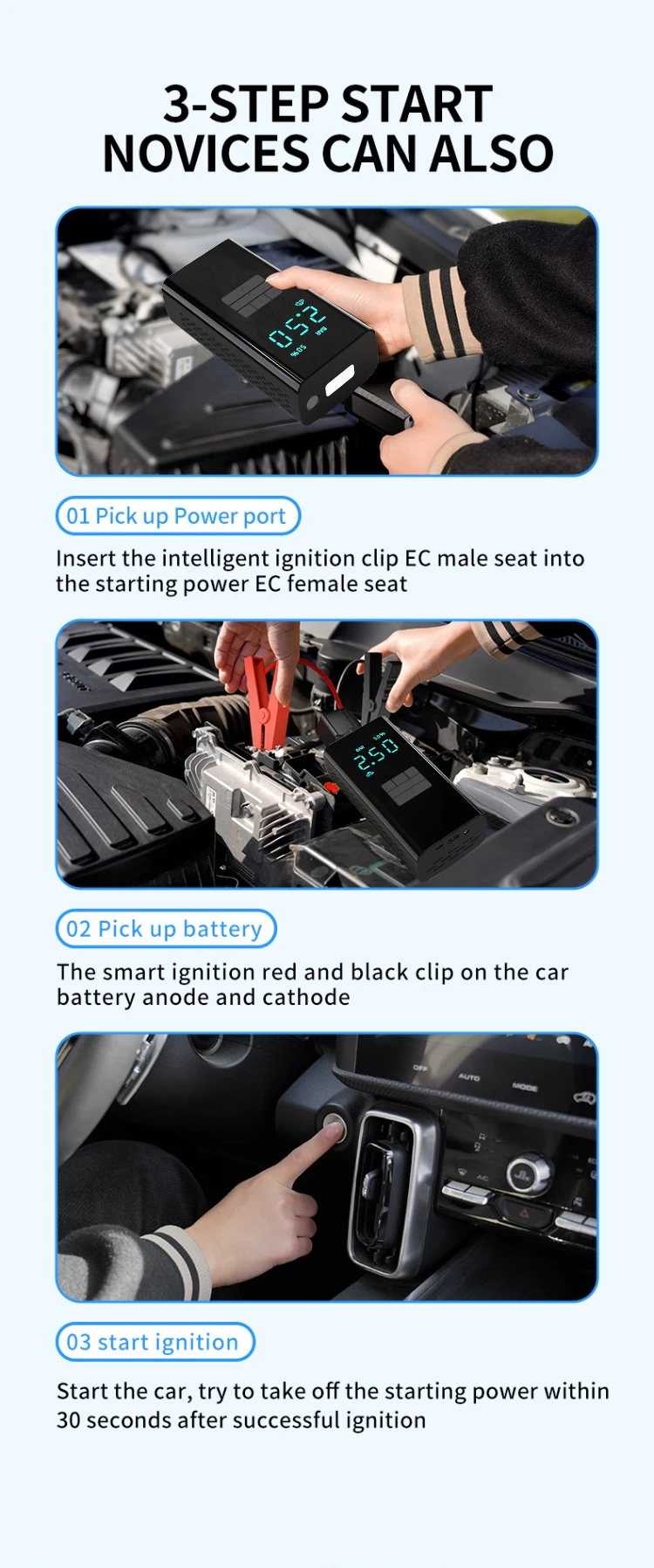 Wholesale Portable 12v Multi-function Vehicle Jumpers Automobile Emergency Portable Car Battery ...