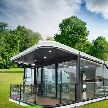 Modular Glass Tiny House Space Capsule Prefabricated Living Container ...