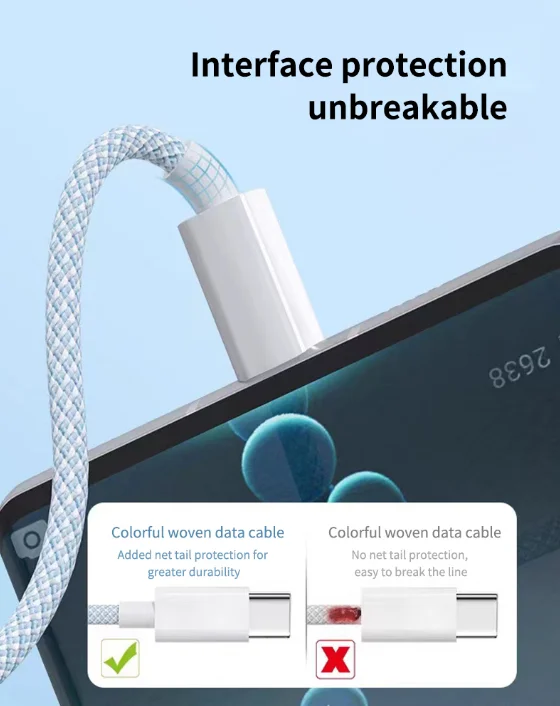 For Apple 60 Watt Usb-c Charging Cable Nylon Fast Charging Long Cables ...