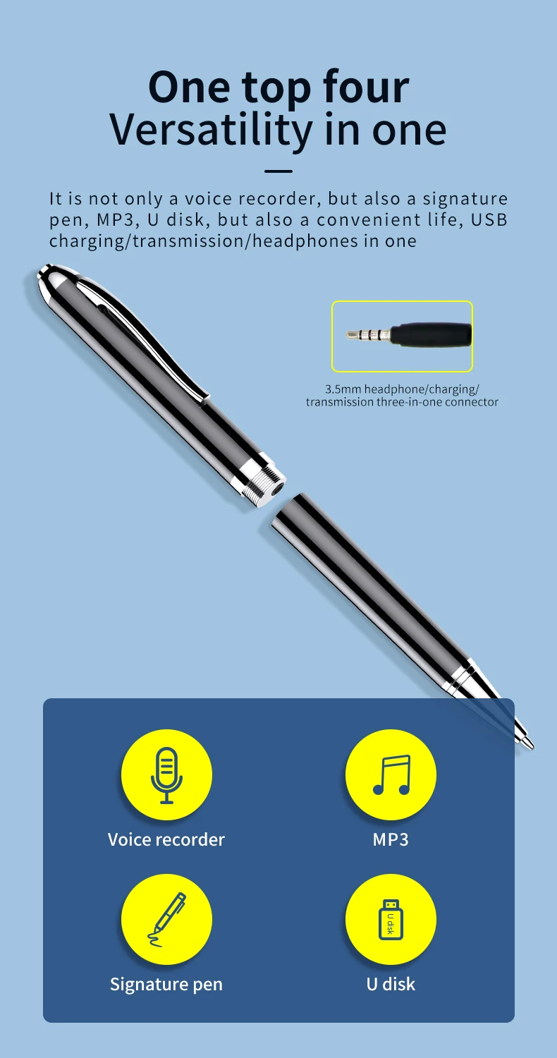 Up-to-date Professional Recording Pen Portable Mini Voice Recorder ...