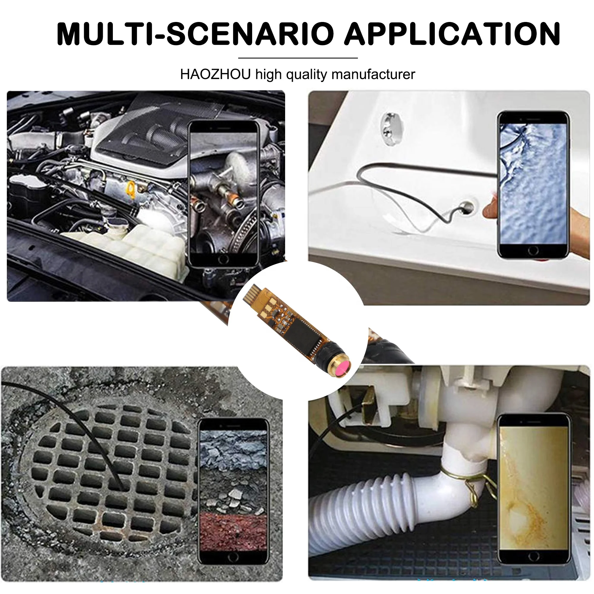 5.5MM 1080P 60fps HD OV2740 Wide Angle IR Inspection Camera