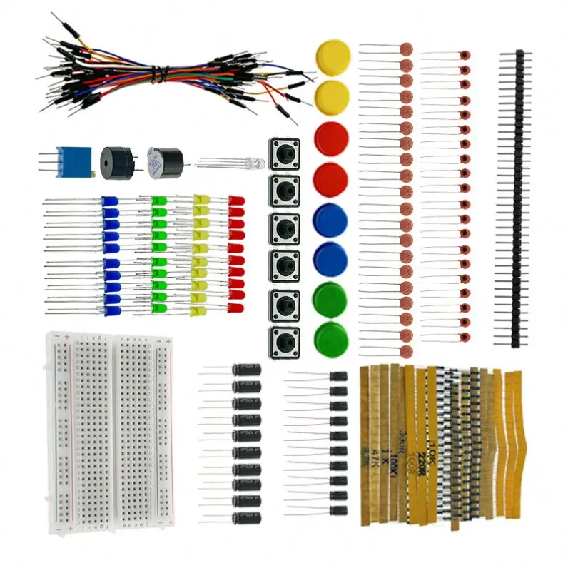 School Capacitors Resistors LEDs Kits Breadboard Jumper wI Res Starter ...