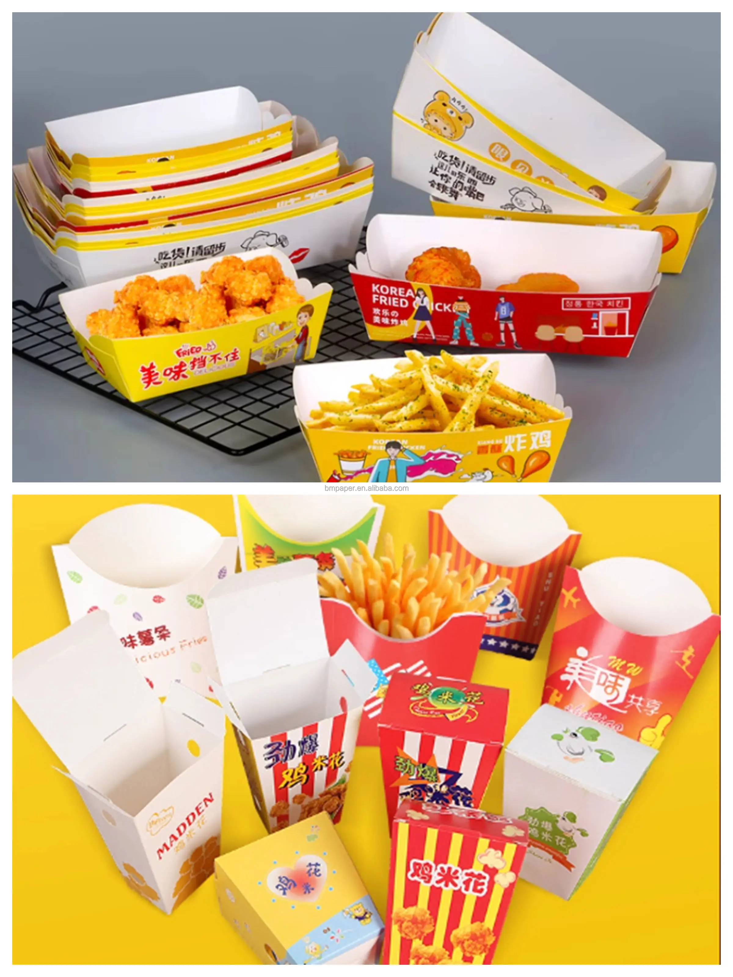 300gsm 330gsm 355gsm White Greaseproof Cardboard to French Fry ...