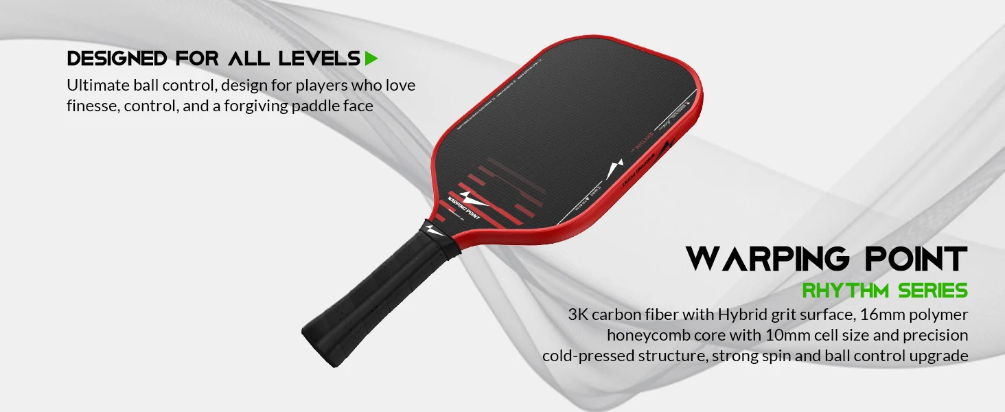 Warping Point Rhythm 16MM Pickleball Paddle UPA-A Approved Hybrid All ...