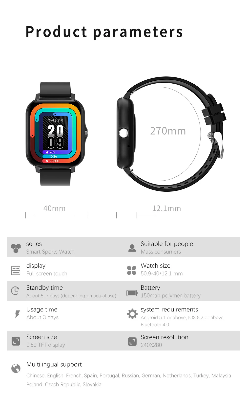 Wholesale Smart Watch Logo H13 Bluetooth Calls Ladies Smart Watch Ip67 ...