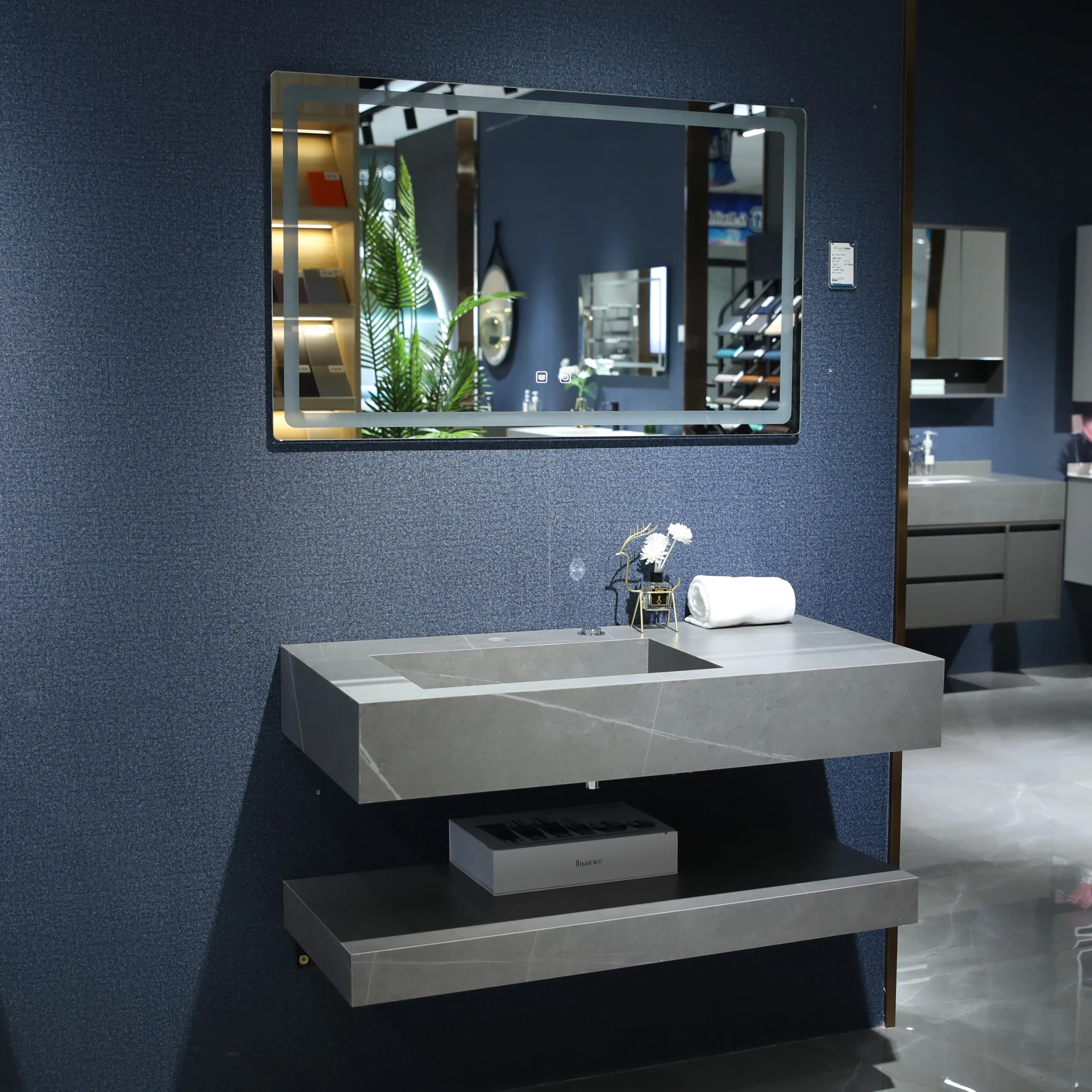 Usa Imports One-piece Oak Paint Bathroom Cabinet Combination Washbasin ...