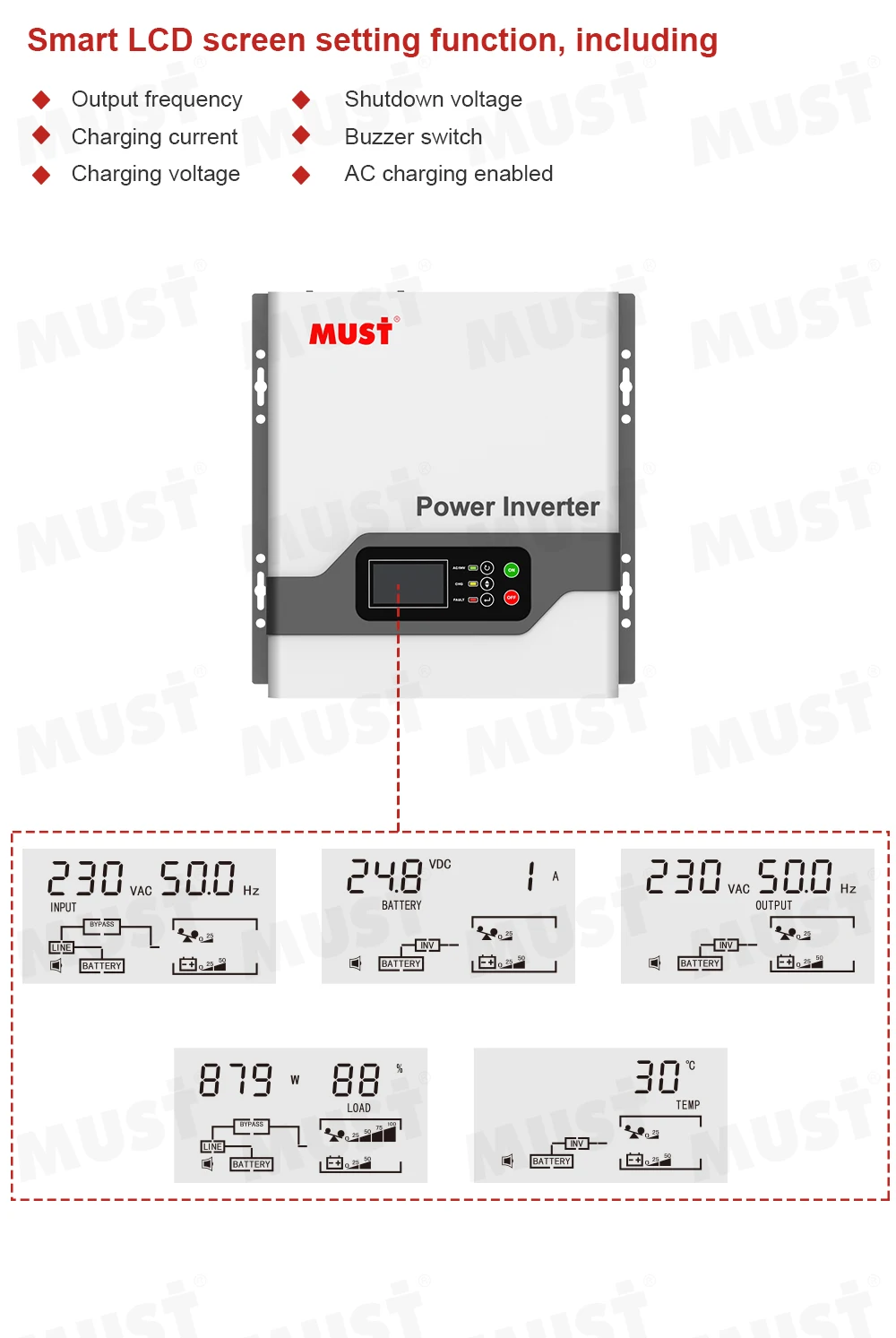 1相离网逆变器纯正弦波ep2000 Pro 1kw 800w 230vac液晶显示功率逆变器价格 - Buy 1相离网逆变器,纯正弦波 ...
