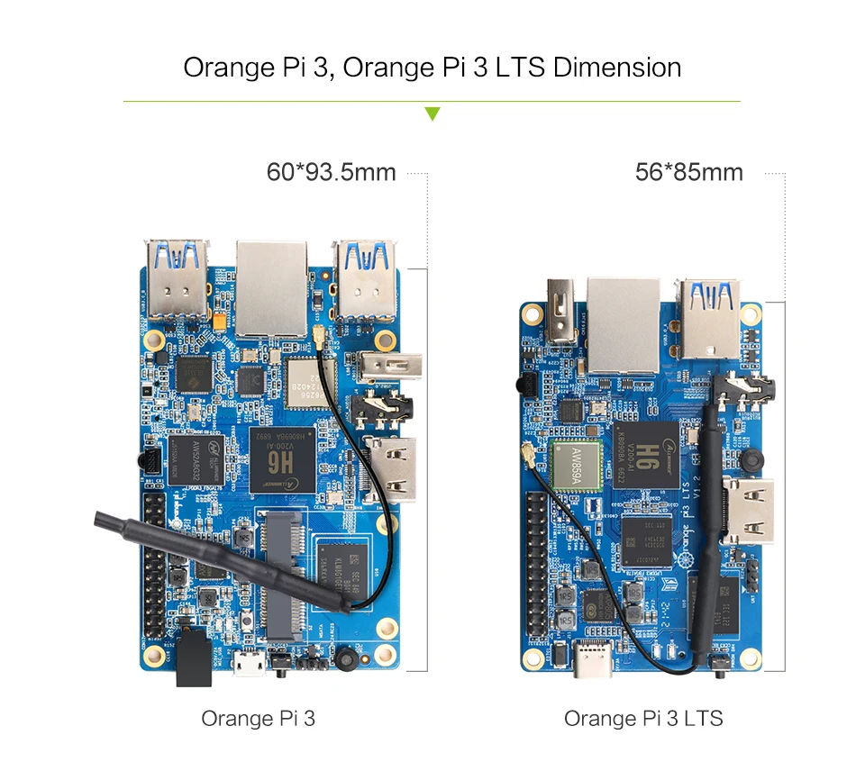 Orange Pi 3 Lts 2g8g Emmc With Wifi+bt5.0,Allwinner H6 Soc,Open Source Board Computer,Run ...