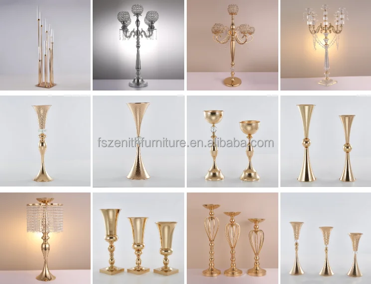 New Design Gold Metal Centerpieces Flower Stand Decoration For Wedding ...