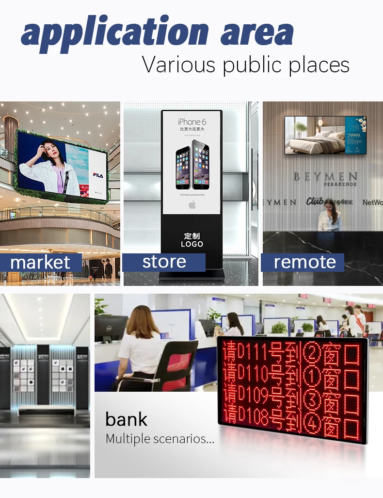 Indoor Wall-mounted Advertising Machine Hanging Digital LCD Display ...