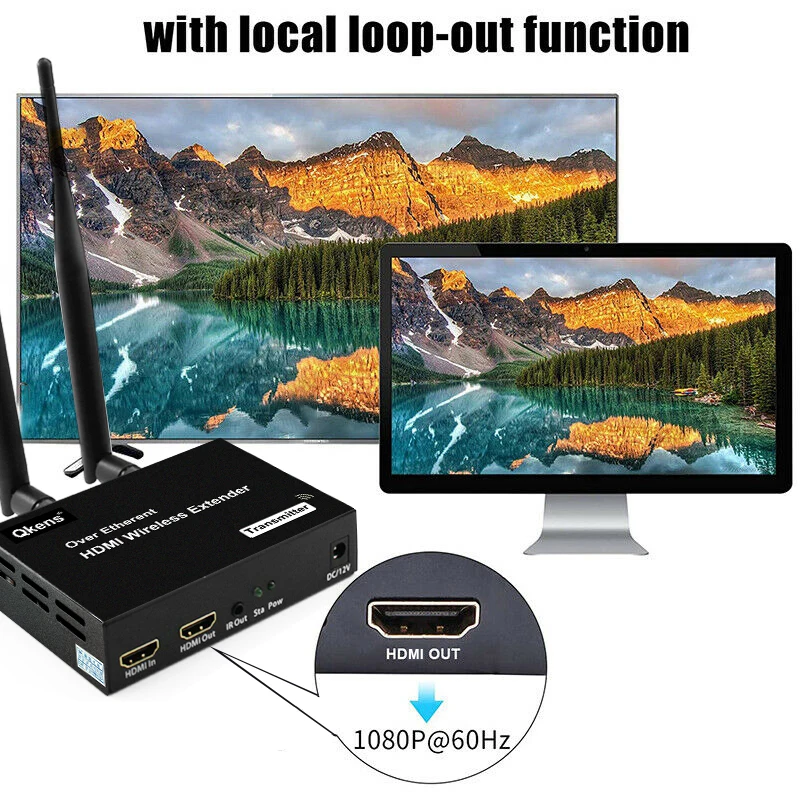 200m Wireless Hdmi Extender Kvm Usb 2.4ghz/5ghz Wifi Transmitter ...