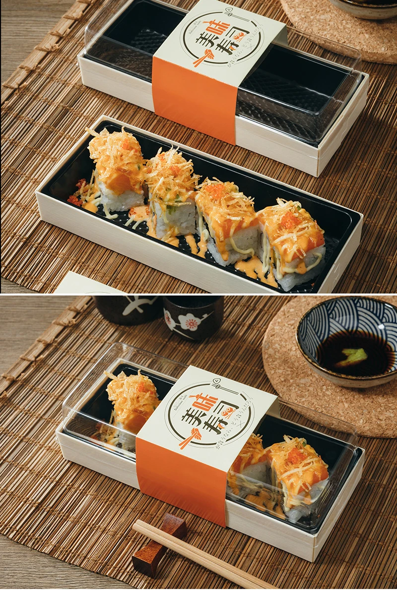 High Quality Wooden Sushi Box - Disposable & Creative