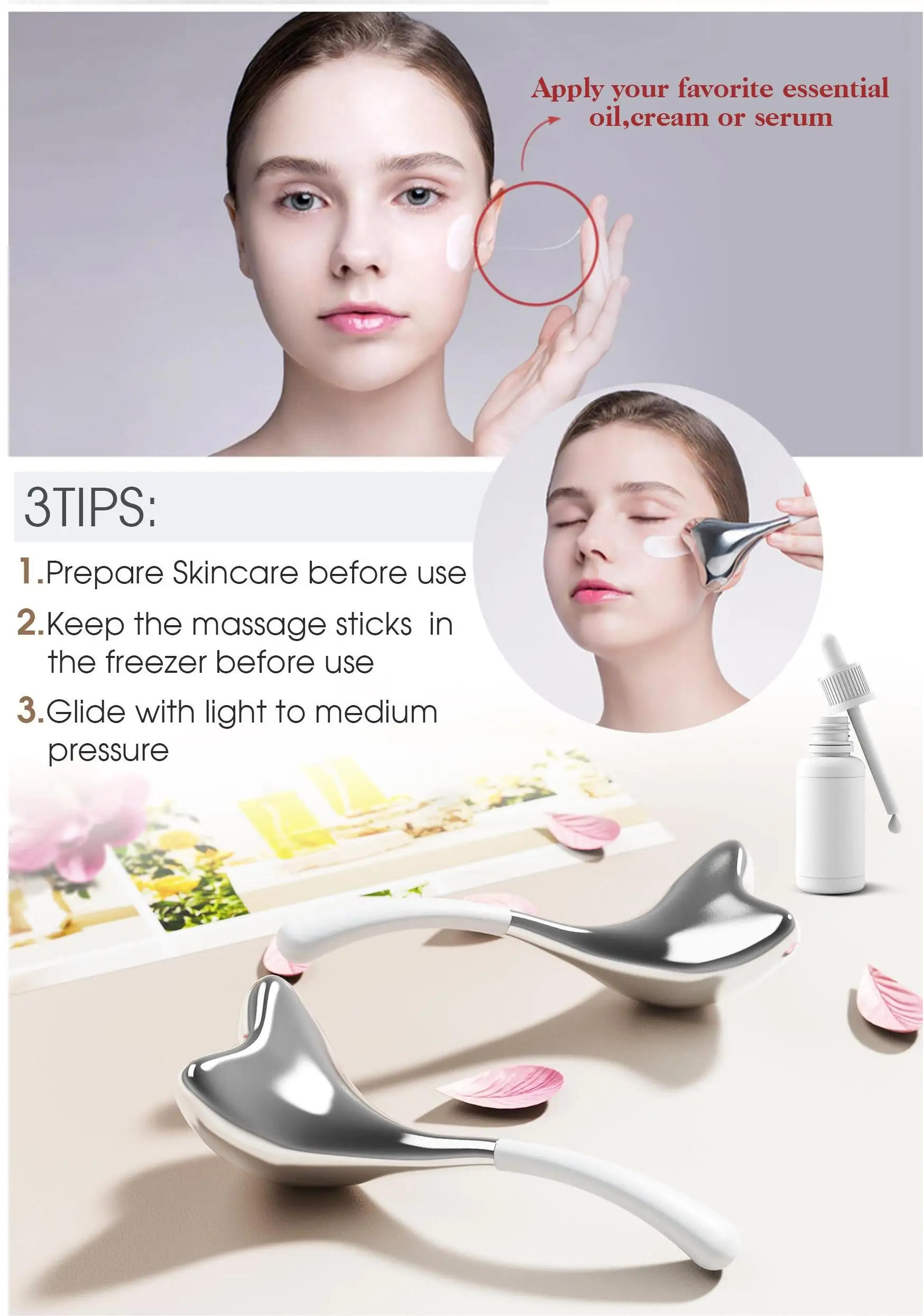 Light Golden Mermaid Shape Stainless Steel Cryo Tools Freeze Face ...